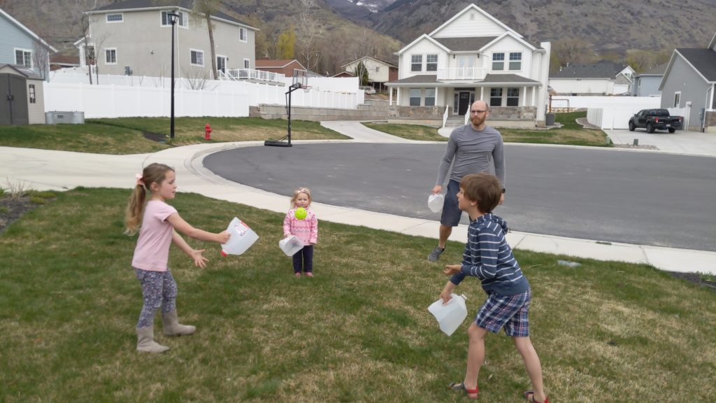 Milk jugs and a ball. That is literally all you need for this outdoor ...