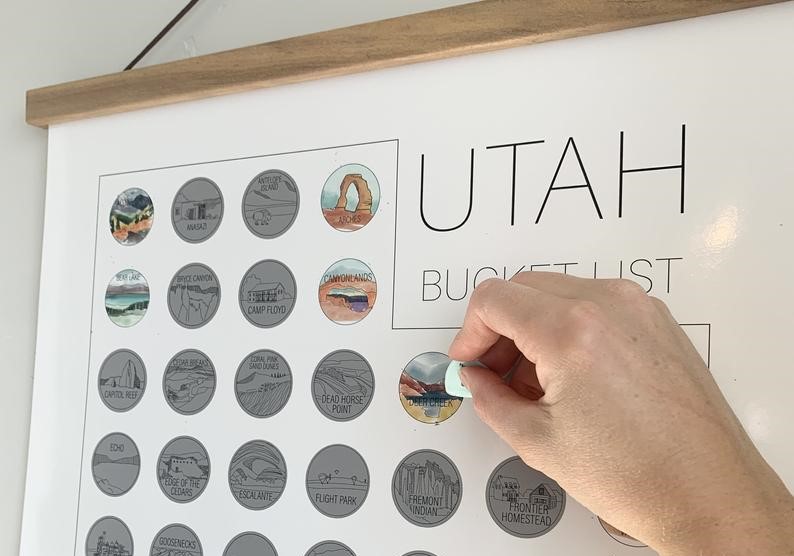 Make a Utah bucket list! This scratch off map is a cute way to see the ...