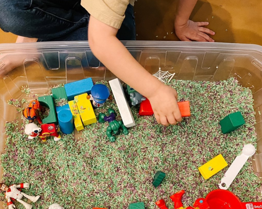 Make your own sensory bins! All you need are 4 basic ingredients