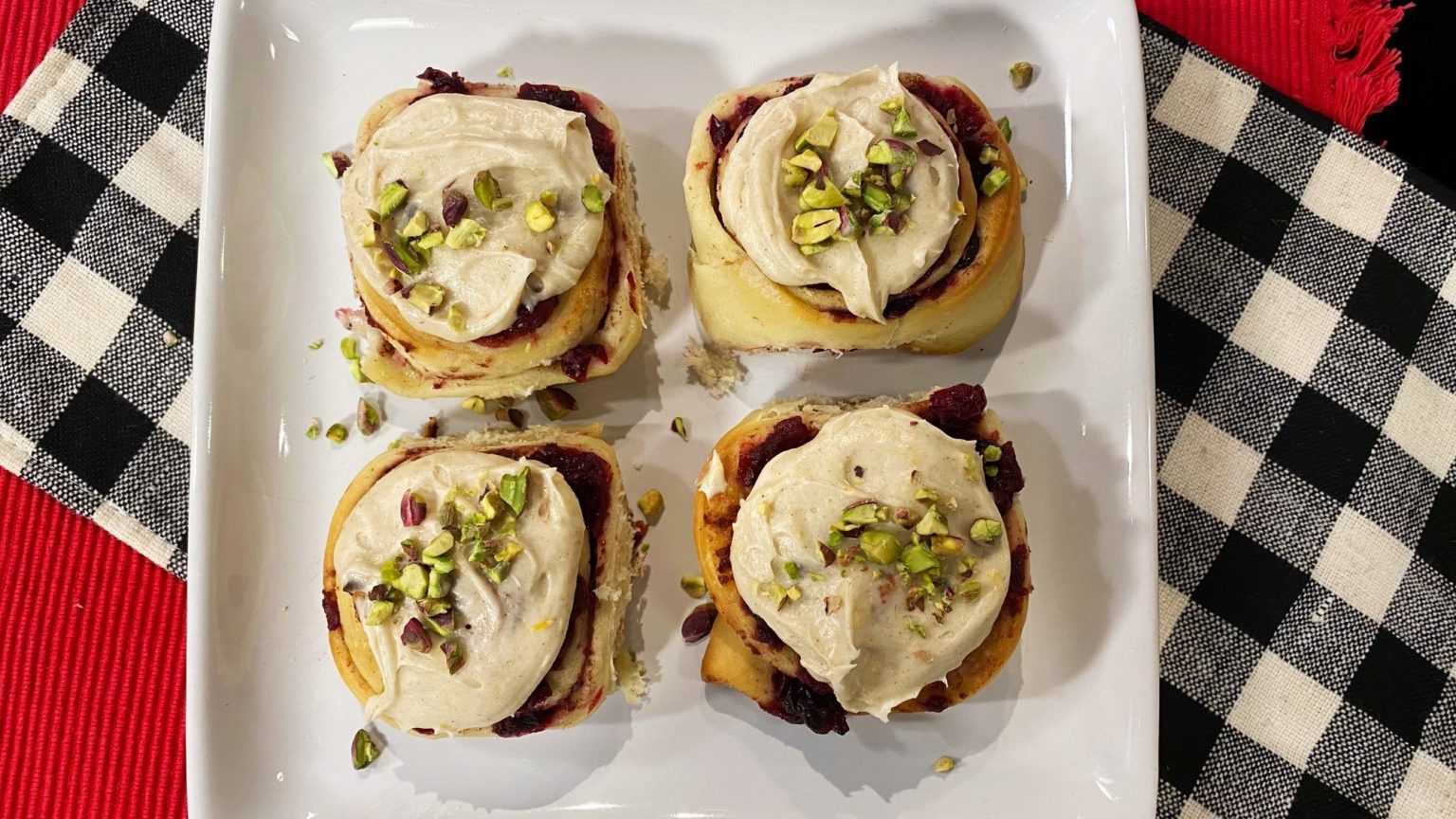 Spiced Cranberry Orange Feather Rolls With Chopped Pistachios