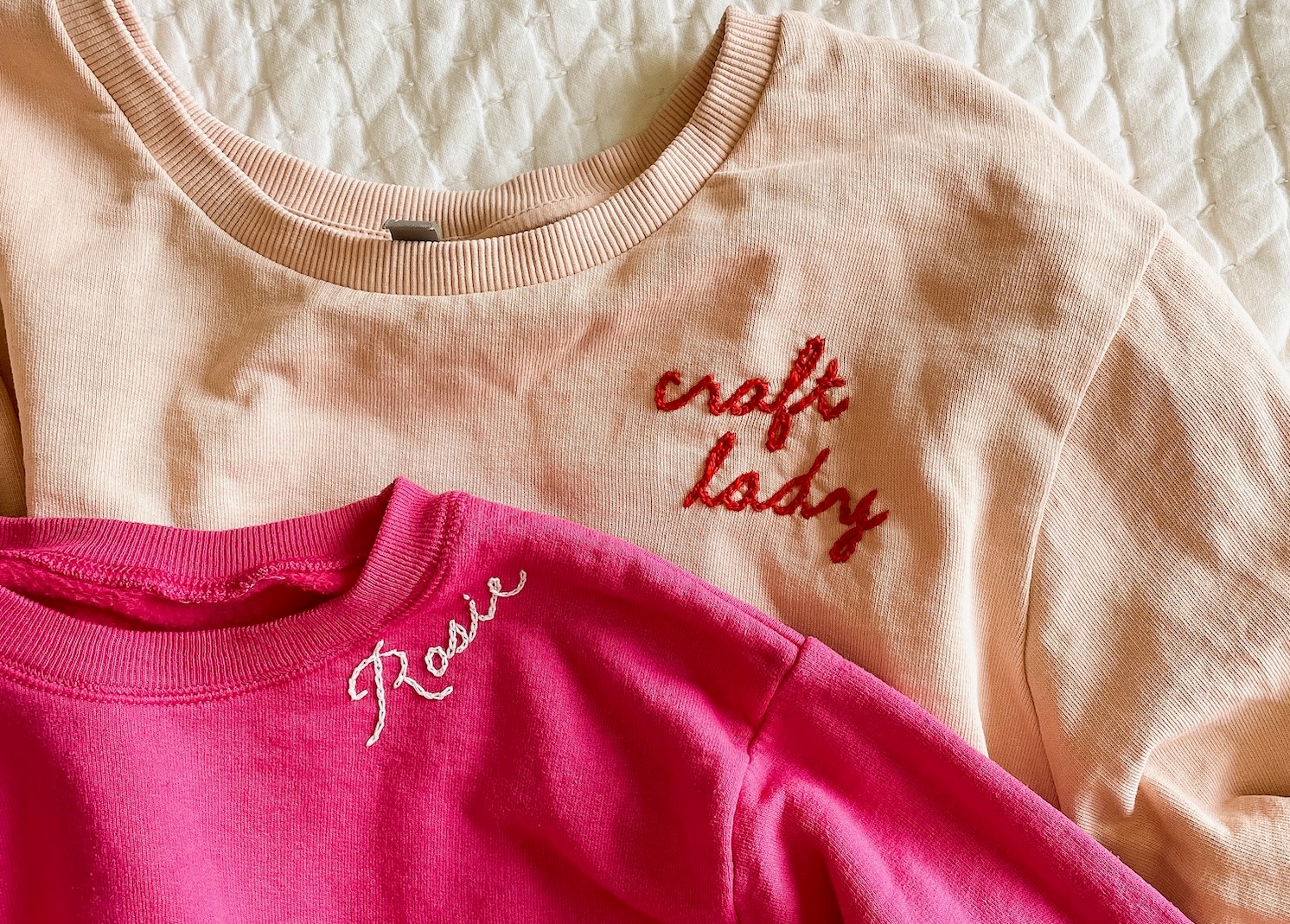 Add stitching to sweatshirts with basic sewing skills! Here's an easy ...