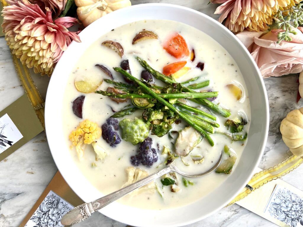 Turn a plate of roasted veggies into a hearty soup! How to set up this ...