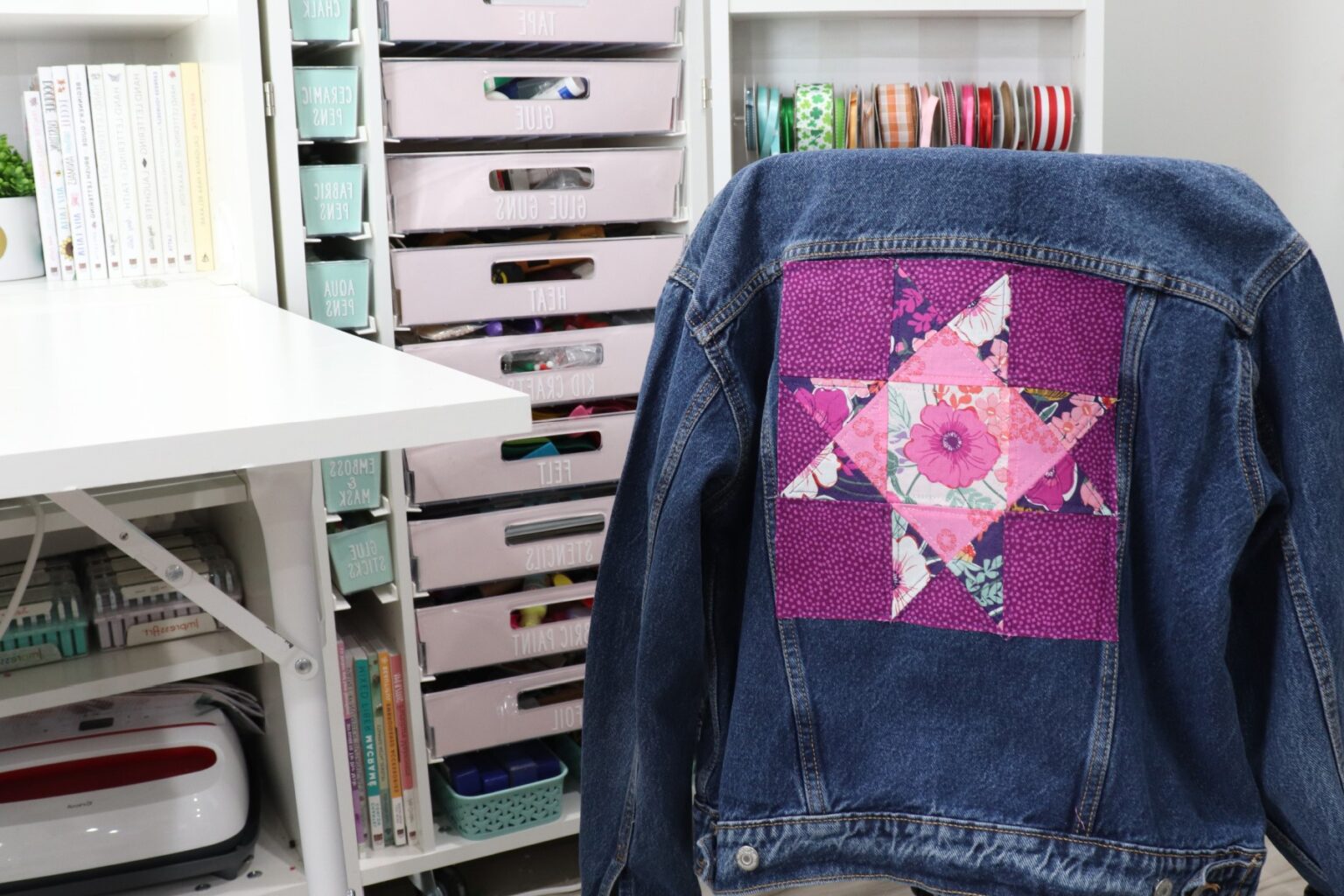 DIY a designer-looking patchwork denim jacket! Here's the tutorial...