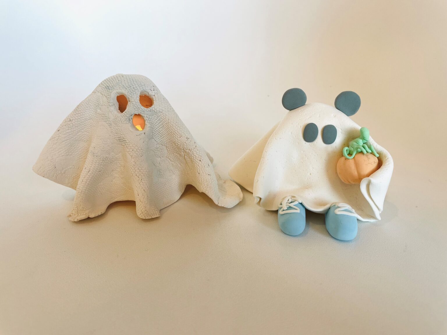 Sculpt teeny sheet ghosts with craft store clay! Here are the kid ...