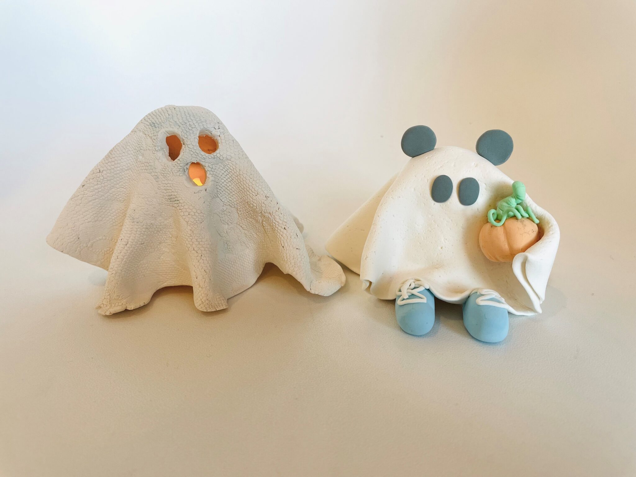 Sculpt teeny sheet ghosts with craft store clay! Here are the kid ...